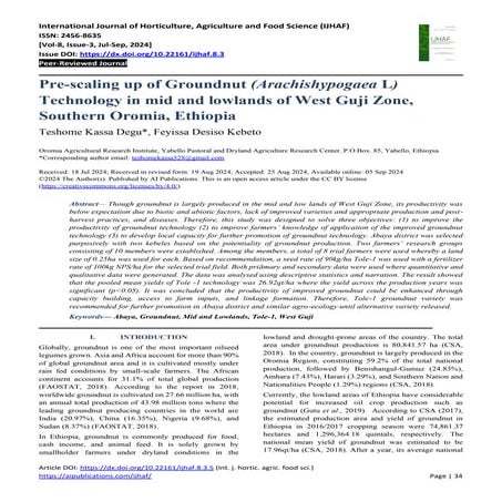 Pre-scaling up of Groundnut (Arachishypogaea L) Technology in mid and ...