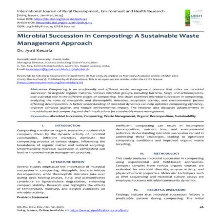 Microbial Succession in Composting: A Sustainable Waste Management ...