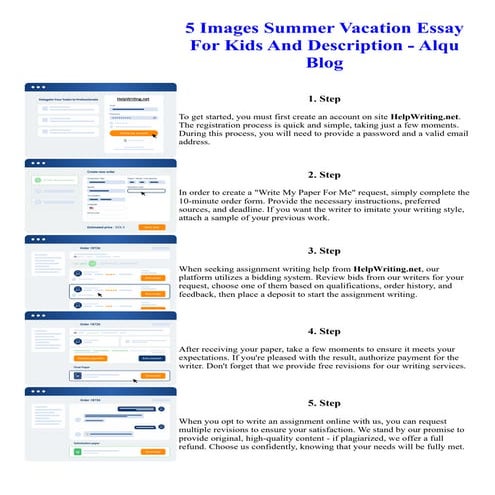 5 Images Summer Vacation Essay For Kids And Description - Alqu Blog | PDF