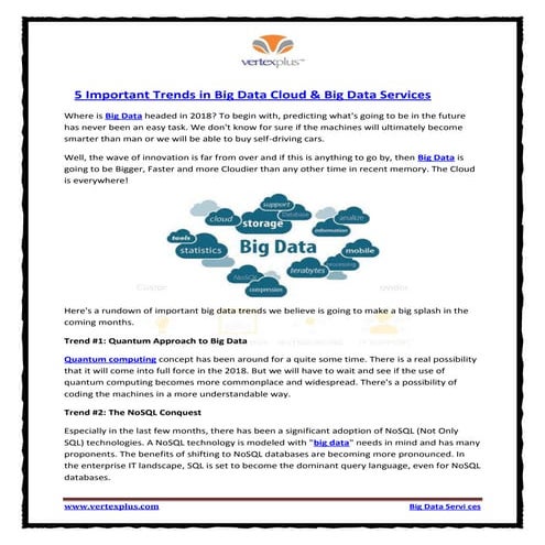 5 important trends in big data cloud & big data services | PDF