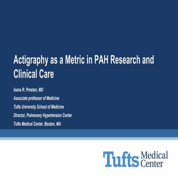 Actigraphy as a Metric in PAH Research and Clinical Care | PPTX | Lung ...
