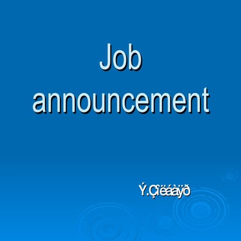 5 Job Announcement Zolbayar | PPT