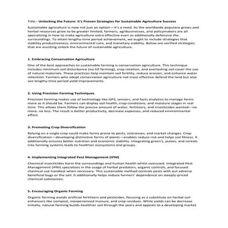 Unlocking the Future: it's Proven Strategies for Sustainable ...
