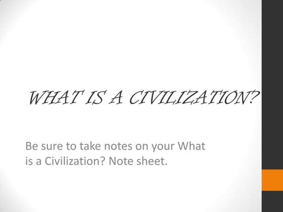 The 7 characteristics of a civilization | PPT | Religion & Spirituality