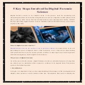 5 Key Steps Involved In Digital Forensic Science | PDF