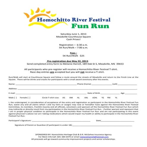 Homochitto River Festival 5k | PDF