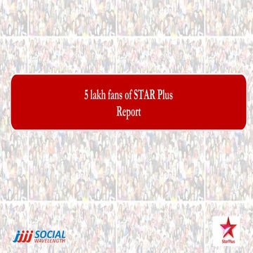 5 lakh fans on Star Plus Facebook page campaign | PPT | Entertainment