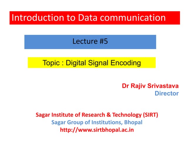 Data Communication And Computer Networksdigital Signal Encoding Ppt