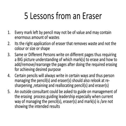 5 lessons from an eraser | PPTX