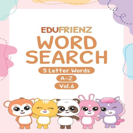 Word Search 5 letters A-Z Digital Printable – Vol.6 | PDF