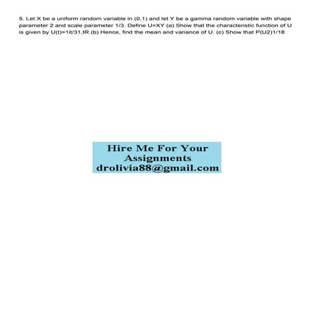 5 Let X Be A Uniform Random Variable In 01 And Let Y Be Pdf 7837