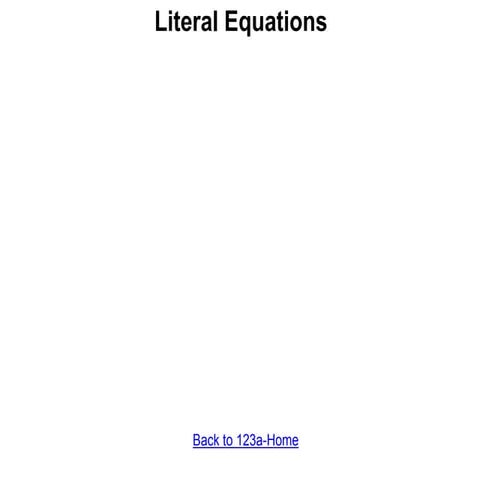 5literal equations x | PPT