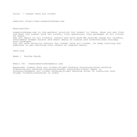 lowest fare air ticket | TXT