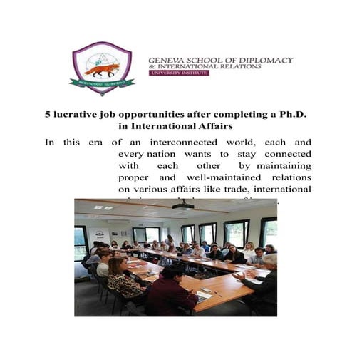 5 lucrative job opportunities after completing a Ph.D. in International ...