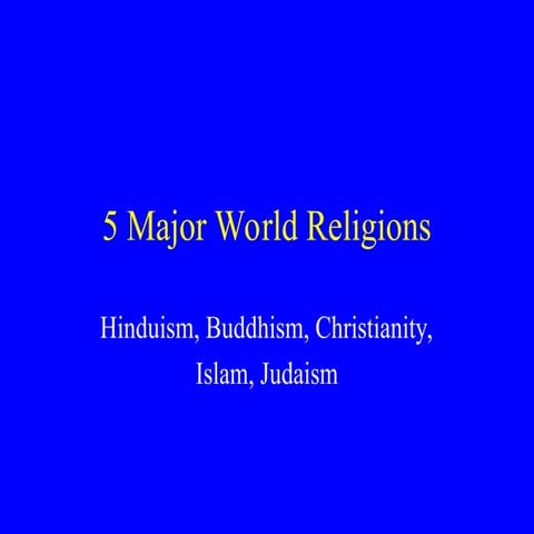 5 Major World Religions - World History Class | PPT
