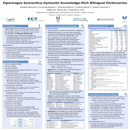 OpenLogos Semantico-Syntactic Knowledge-Rich Bilingual Dictionaries | PDF