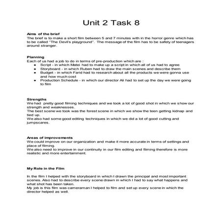 Unit 2 Task 8 | PDF