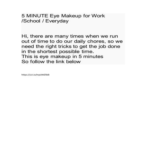 5 Minute Eye Makeup For Work Pdf