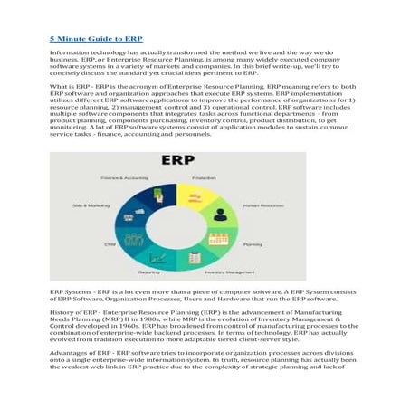 5 minute guide to erp | PDF