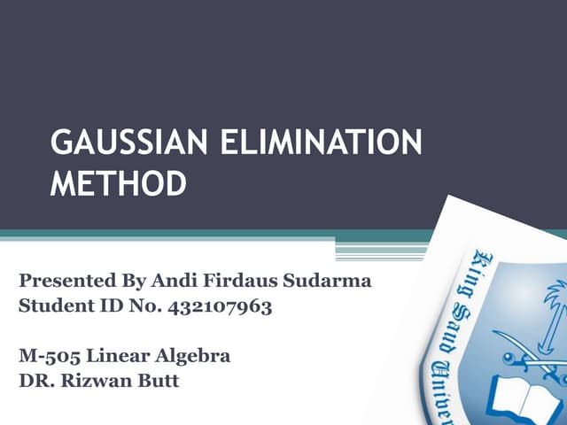 Inversion Of Matrix By Gauss Elimination Method