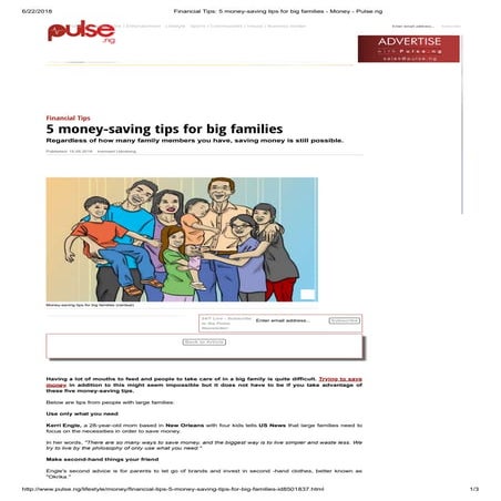 5 money saving tips for big families | PDF