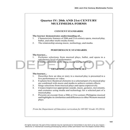 5 music grade 10 lm qtr 4 (8 apr 2015) | PDF