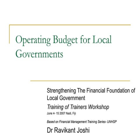 Operating Budget in Local Government | PPT