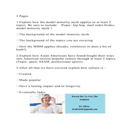 5 Pages1.Explain how the model minority myth applies to at least.docx