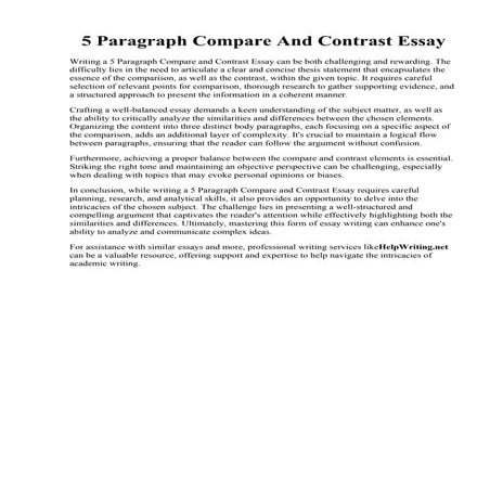 5 Paragraph Compare And Contrast Essay.pdf