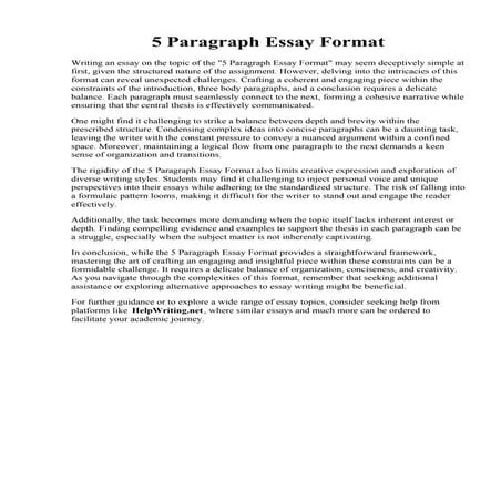 5 Paragraph Essay Format. Write my essay for me with Professional ...