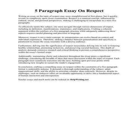 5 Paragraph Essay On Respect.pdf