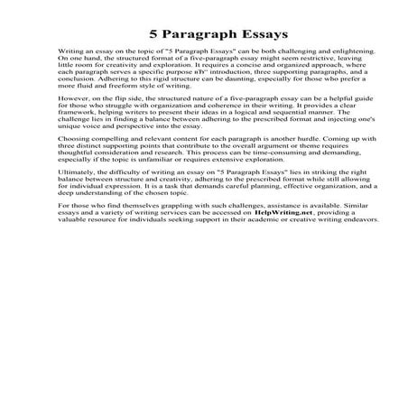 5 Paragraph Essays | PDF