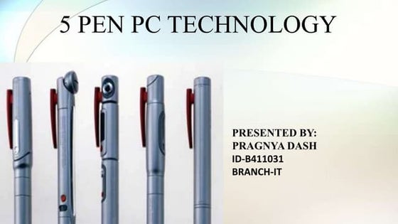 5 pen pc 21311a04v3.pptx | Computer Peripherals | Computing