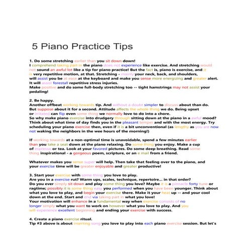 5 Piano Practice Tips.pdf | Participant Sports | Fitness and Exercise