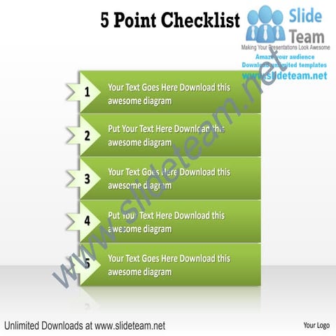 5 point checklist powerpoint slides presentation diagrams templates | PPT