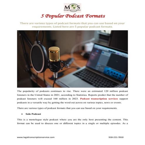 5 Popular Podcast Formats | PDF