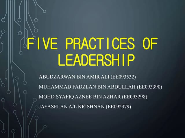 5 practices of exemplary leadership | PPT