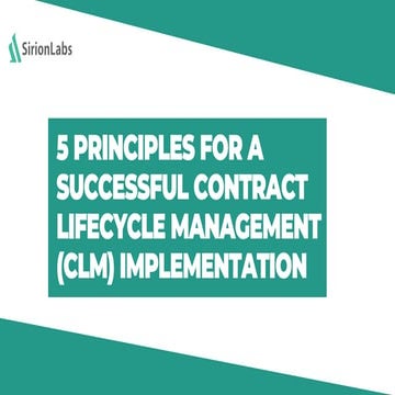 5 Principles for a Successful Contract Lifecycle Management (CLM ...