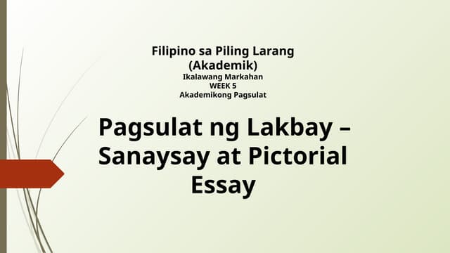 Lakbay sanaysay filipino grade 12 | PPTX