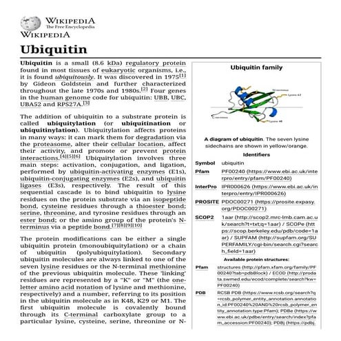 Ubiquitin - function, structure, mechanism | PDF