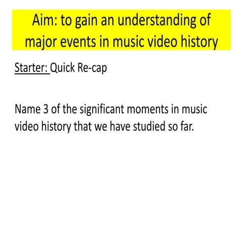 History of Music Video | PPTX