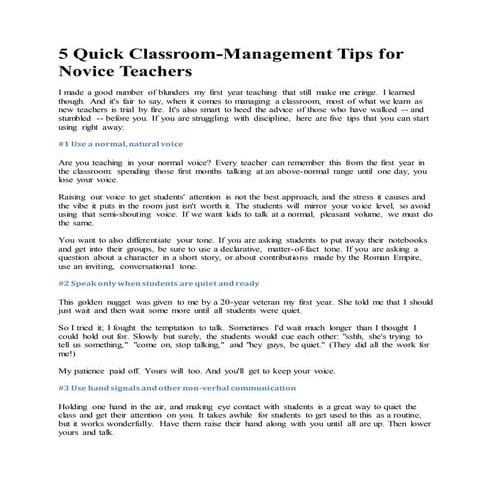 5 quick classroom | PDF