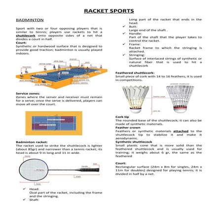 Racket Sports 1º ESO Secciones | DOC