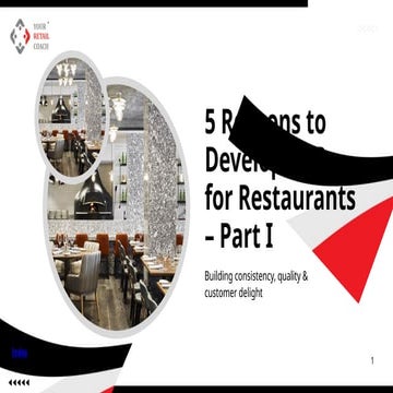 5 Essential Reasons to Create SOPs for Restaurants – Part I | PPTX