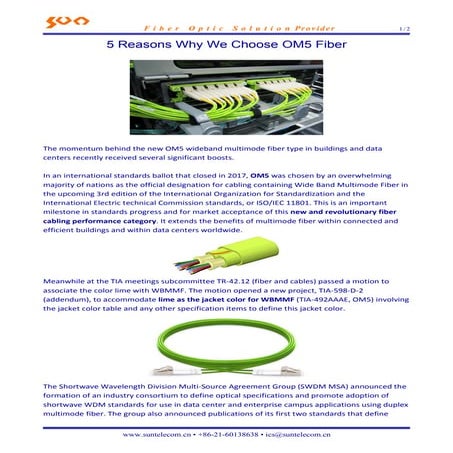 5 reasons why we choose om5 fiber | PDF