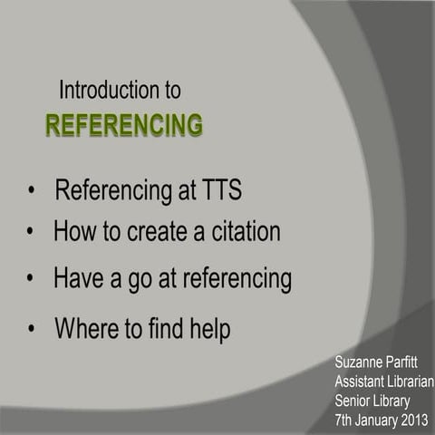 Introduction to Referencing | PPT