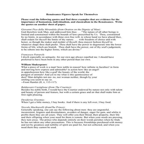 5 renaissance figures speak for themselves | DOC