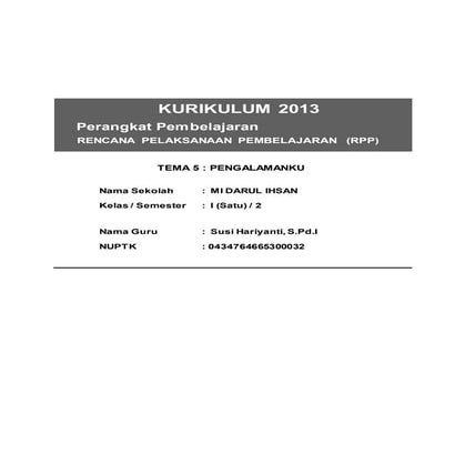 5 rpp sd_kelas_1_semester_2_-_pengalama | DOCX