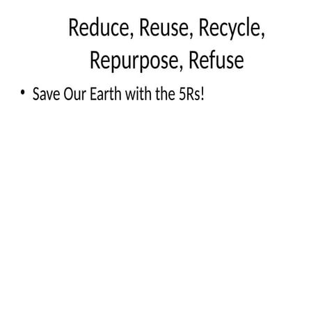 5 r's of Waste Management | PDF
