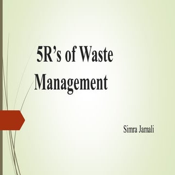 5 r's of Waste Management | PDF